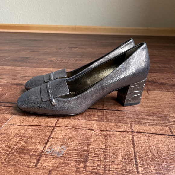 Lanvin | Shoes | Lanvin Block Heel Textured Olive Green 85m L Heel ...